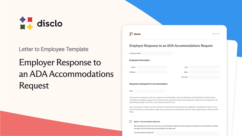 Letter to Employee Template: Employer Response to an ADA Accommodations Request | Disclo Resource